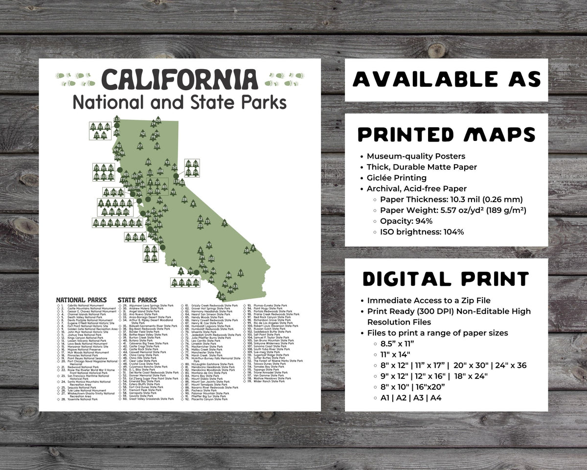 California State and National Park Map | California National Park Post ...