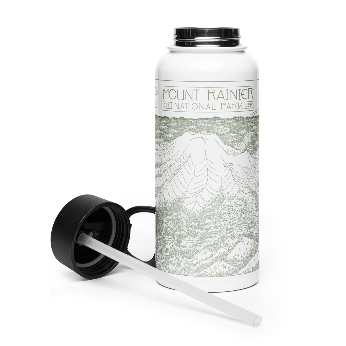 Mount Rainier Stainless Steel Water Bottle – National Park Obsessed