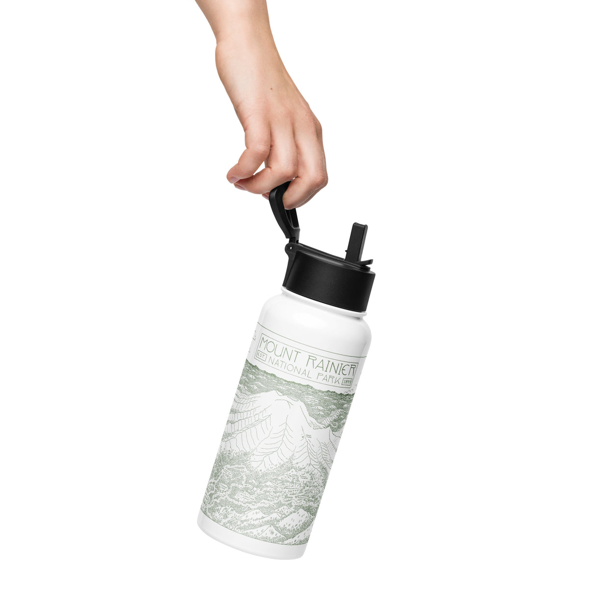 Mount Rainier Stainless Steel Water Bottle – National Park Obsessed