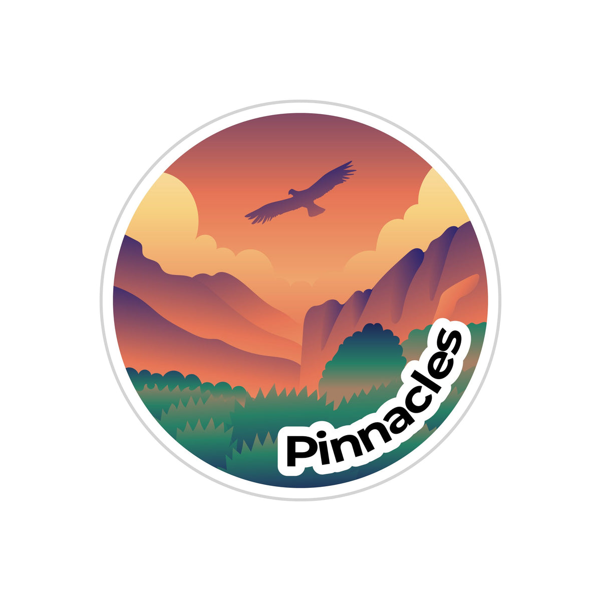 Pinnacles National Park Sticker | Pinnacles Round Sticker – National ...