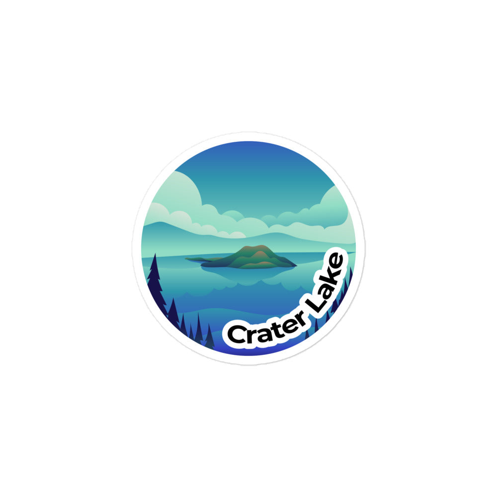 Crater Lake National Park Sticker | Crater Lake Round Sticker ...
