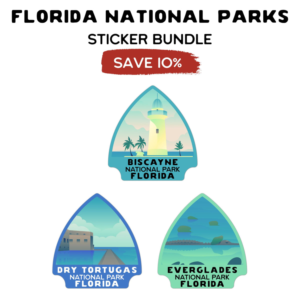 Florida National Parks Arrowhead Sticker Bundle – National Park Obsessed